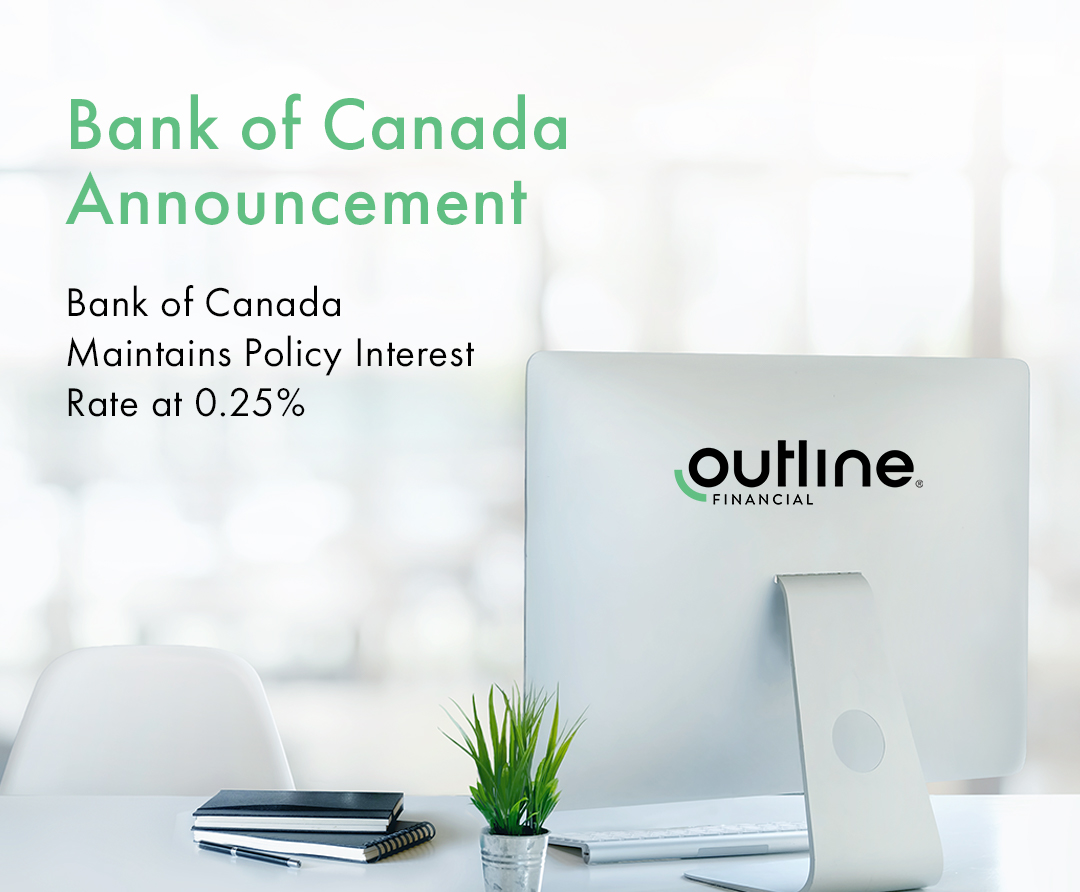 Bank of Canada Maintains Policy Interest Rate at 0.25% - Outline ...